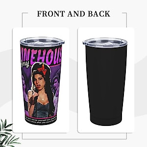 LAZHANG Amy Music Winehouse Stainless Steel Insulated Car Sippy Cup With Lid Travel Mug for Cold Hot 20 oz