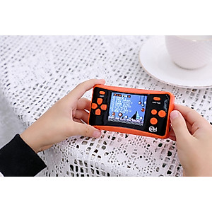 QoolPart Portable Handheld Games for Children, Retro Nostalgia 8 Bit Handheld Game Console with 182 Old School Classic Games, 2.5" TFT Screen Electronic Video Game Player for Boys Girls (Orange)