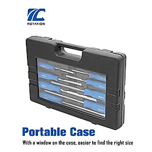 ROTATION 12PCS Magnetic Go-Thru Screwdriver Set, 6 Phillips and 6 Flat Head Tips Screwdriver for Fastening, Chiseling and Loosening Seized Screws, Multi-purpose Budget Set