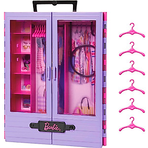 Barbie Fashionistas Playset, Ultimate Closet with 6 Hangers and Multiple Storage Spaces Plus Fold-Out Clothing Rack