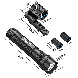 Feyachi FL14-MB Tactical Flashlight 1200 Lumen Matte Black LED Weapon Light with mLok Flashlight Mount and Pressure Switch Included