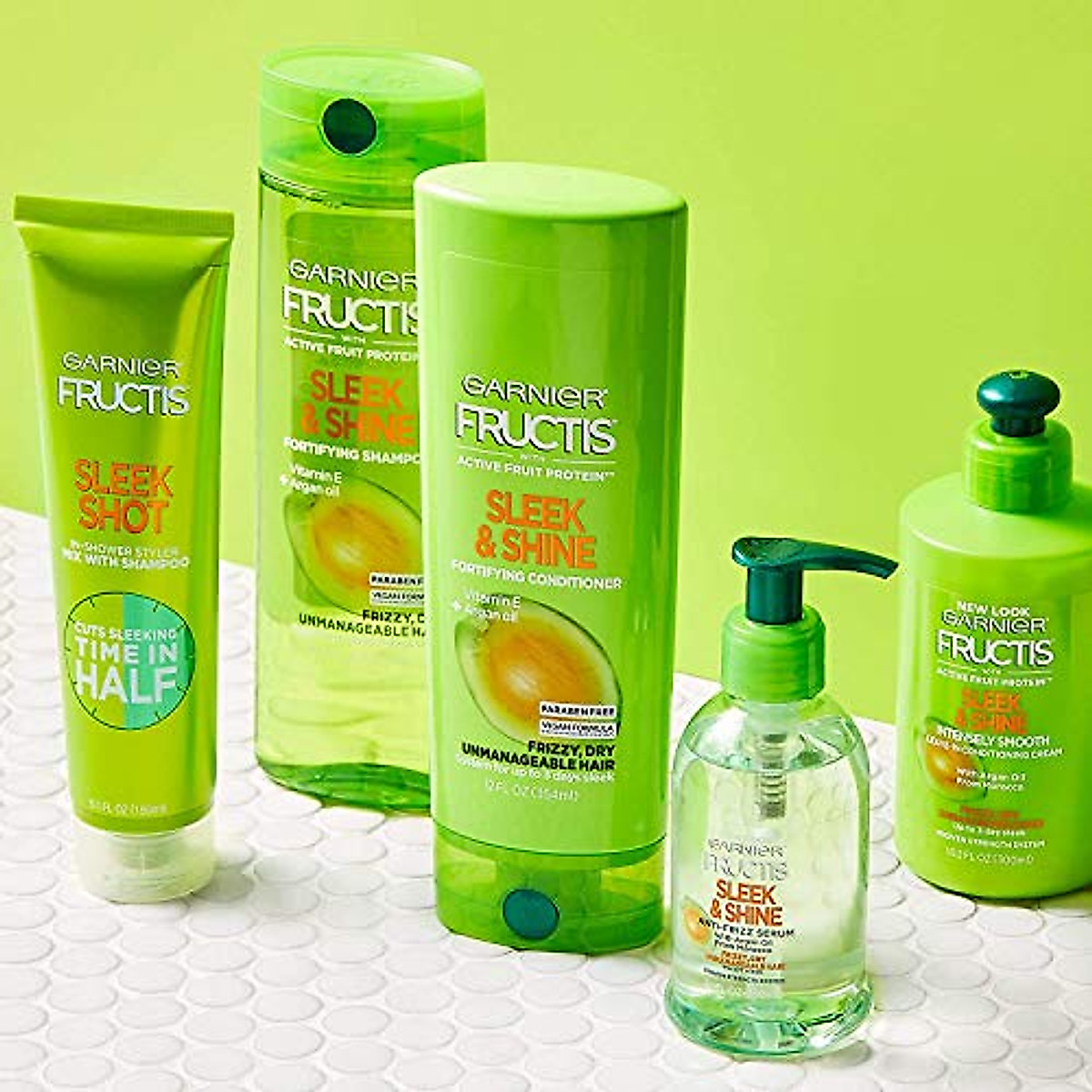 Garnier Fructis Sleek and Shine Shampoo for Frizzy Hair, 12.5 Ounce