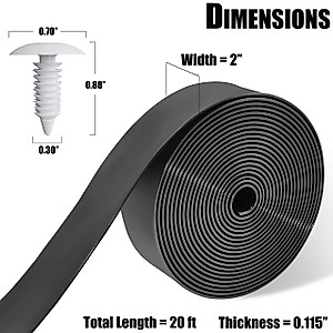 Lumpro Vinyl Straps for Patio Chair Repair Kit 2'' Wide 20 Ft Long Replacement Straps + 40 Free Rivets for Outdoor Lawn Furniture Chaise Lounge Repair (Black)
