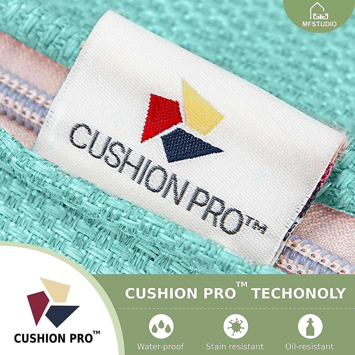 MFSTUDIO 12 Pieces Extra Large Wicker Patio Furniture Set, Rattan Outdoor Half-Moon Sectional Sofa Curved Patio Conversation Set, 8 x Curved Sofa, 2 x Armless Sofa, 2 x Ottoman(Aqua Blue Cushion)