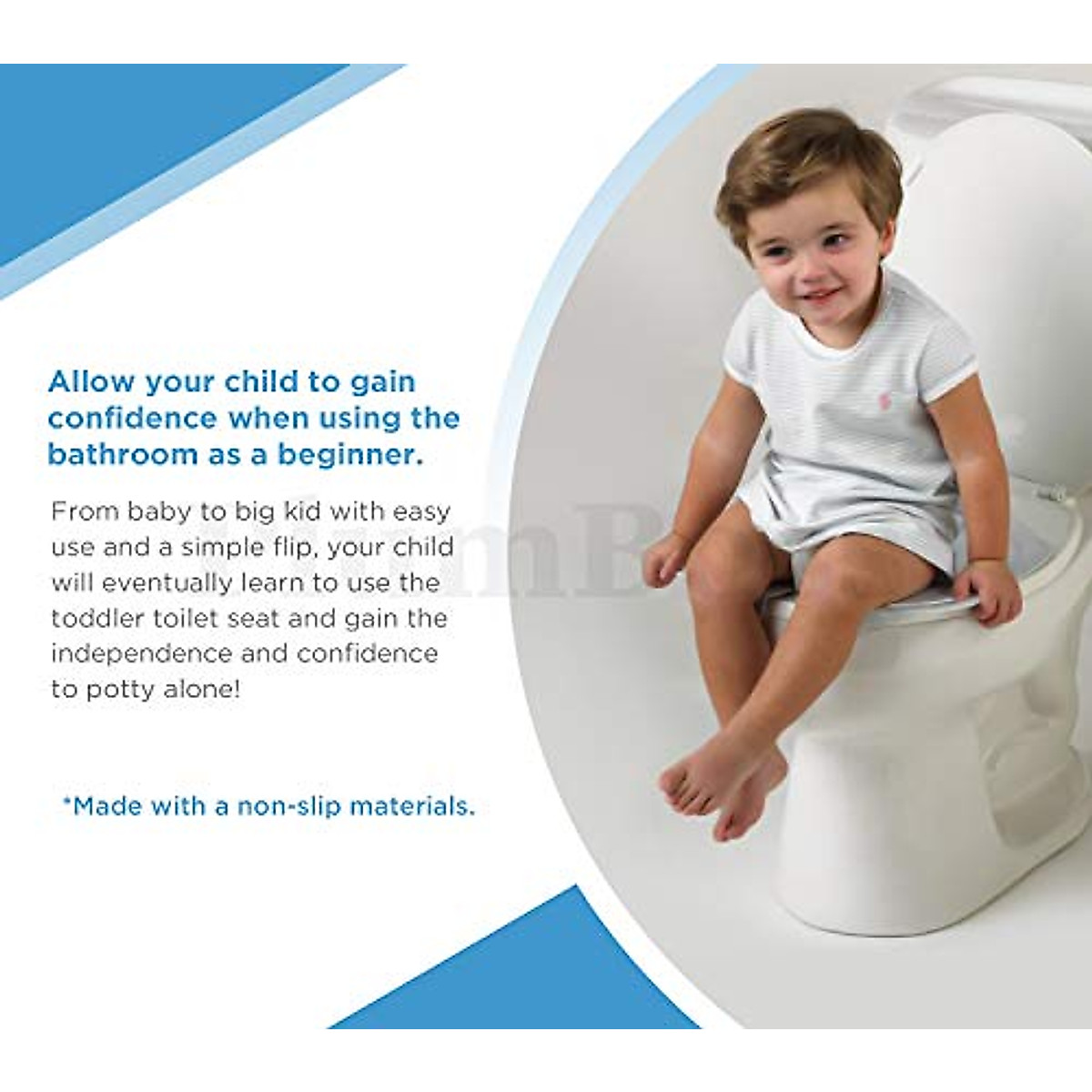 PlumBoss E2000 Elongated Toilet Seat with Built in Potty Training Toddlers Seat Magnetic Kids Seat Fits both Adult and Child Plastic Off white