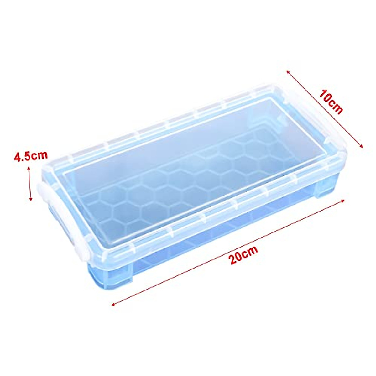 XMSound 6 Pack Large Capacity Pencil Box with White Buckles, Office Supplies Storage Organizer Box, Brush Painting Pencils Storage Box Watercolor Pen Container Drawing Tools