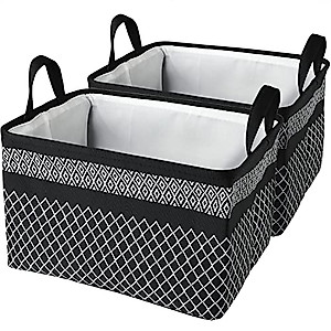 Storage Basket 2-Pack Fabric Storage Bins for Organizing Clothes Toys Collapsible Storage Basket with Handles Storage Bins for Shelves
