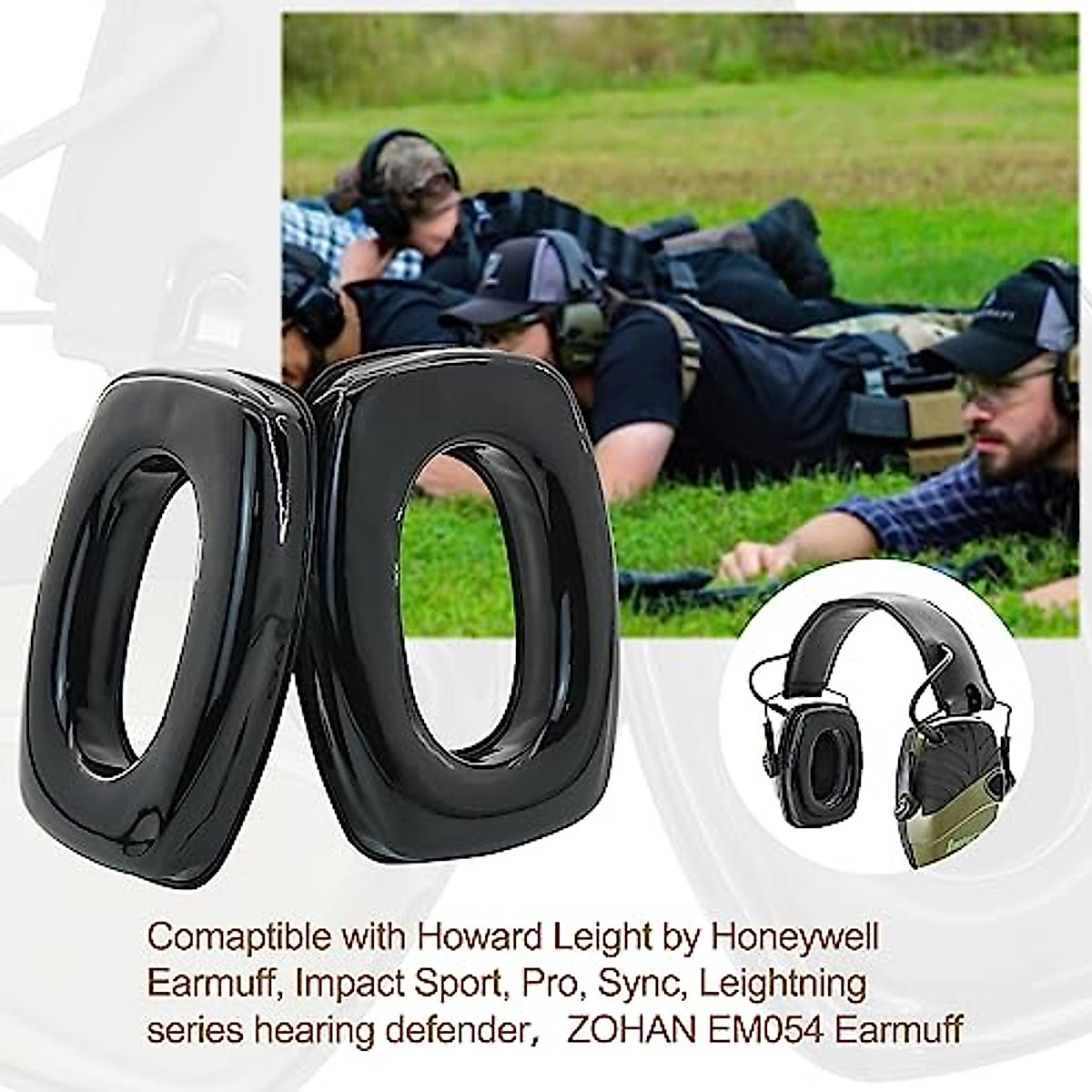 Gel Ear Pads Compatible with Howard Leight by Honeywell Earmuff, Impact Sport, Pro, Sync, Series of Hearing Protection Earmuffs,Gel Ear Cups Replacement