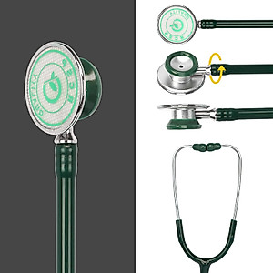 Stethoscope for Medical Students and Doctors | Micro Plus Acoustic Waterproof Lightweight | Chest Piece with Flexible Latex Free Tube & Soft Sealing Ear Knobs Green
