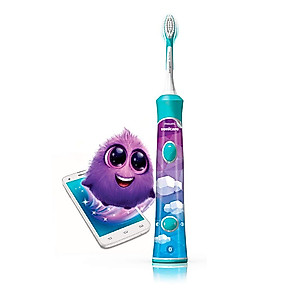 Philips Corded Electric Sonicare Kids Rechargeable Toothbrush with Built-in Bluetooth 2-Pack