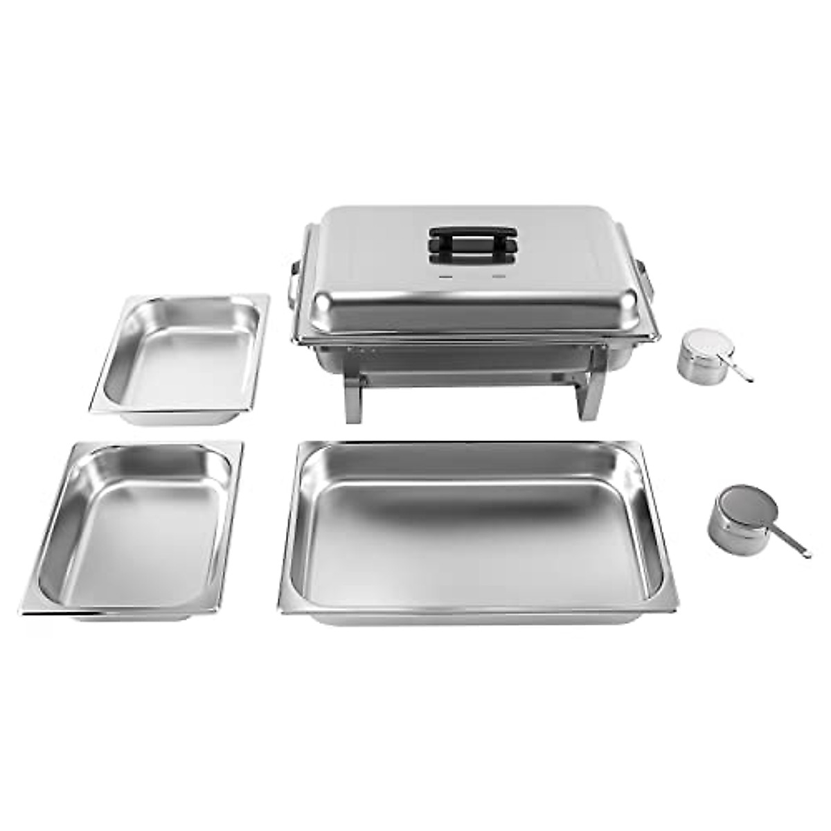 Stainless Steel Catering Chafer Chafing Dish Set, 3.17/9.5Q Buffet Party Food Warmer with Lid and Fuel Holderfor Parties, Wedding, Festival Gathering (Rectangle)