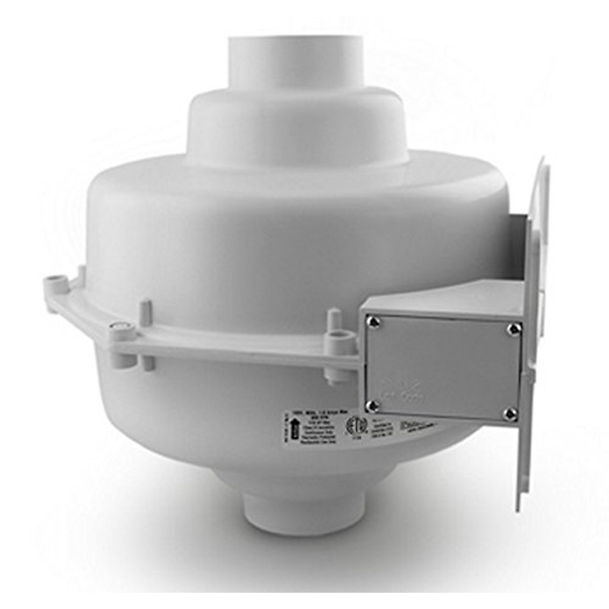 RadonAway GP501 Radon Fan & Install kit: Two 3"x3" Black Couplings & U-Tube Vacuum Gauge & Radon System Labels