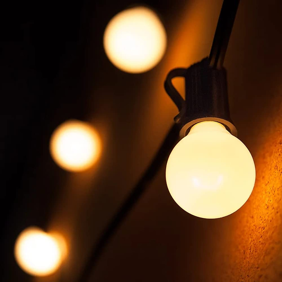 Pallerina G40 Frosted Replacement Bulbs, 25 Pack 5 Watt G40 Replacement Light Bulbs for string lights with 12/C7 Candelabra Base, G40 Incandescent Bulbs for Indoor Outdoor Decorative