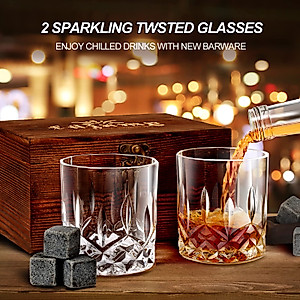 SJWLXYQMC Whiskey Glass Box Set for Men, 2pcs Old Fashioned Crystal Whiskey Glasses, Gifts for Men, Dad, Husband, Boyfriend