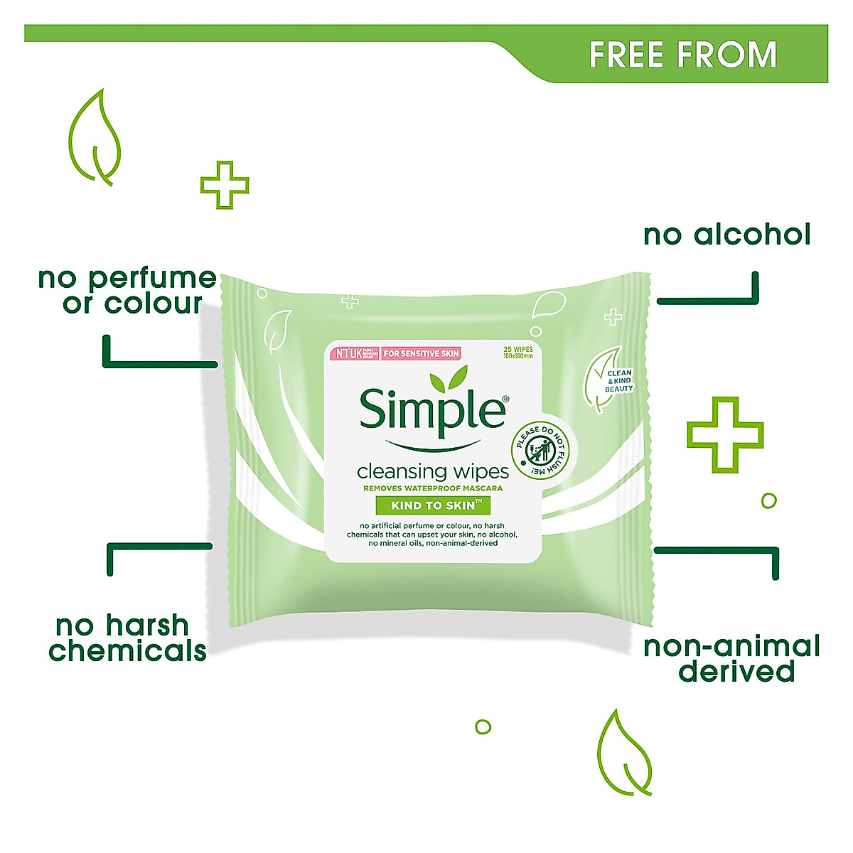 Simple Kind To Skin Cleansing Facial Wipes - 25 Wipes
