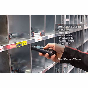 OfficeGear Yellow Shelf Edge Labels [168 Pack] 38x105mm Printable A4 Card 14 Perforated Labels/Sheet for Retail Barcodes, Price Stickers, Point of Sale, Product Info, Shelf Promotions Incl Template