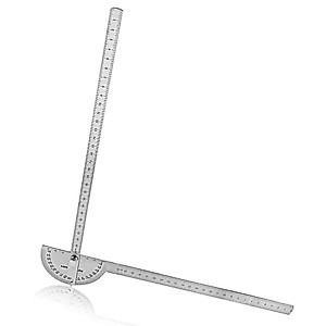 Suiwotin Angle Protractor 0-180 Degrees, Stainless Steel Angle Finder, Double Arms Protractor Ruler Woodworking Degree Protractor Craftsman Measuring Tools (30 cm/ 11.81 Inch)