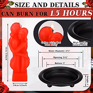 Jingmore Lover Candle with Candle Holder Couple Hugging Lover Figure Ritual Image Love Spell Candle Fall in Love with Me Love Candles to Attract Love with Black Iron Candle Plate(Classic)