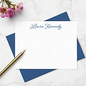 Personalized Stationery Note Cards and Envelopes Set for Women Customized with Name in Script Font, Choose Ink & Envelope Colors | Fairmont & Grove Paper Co.