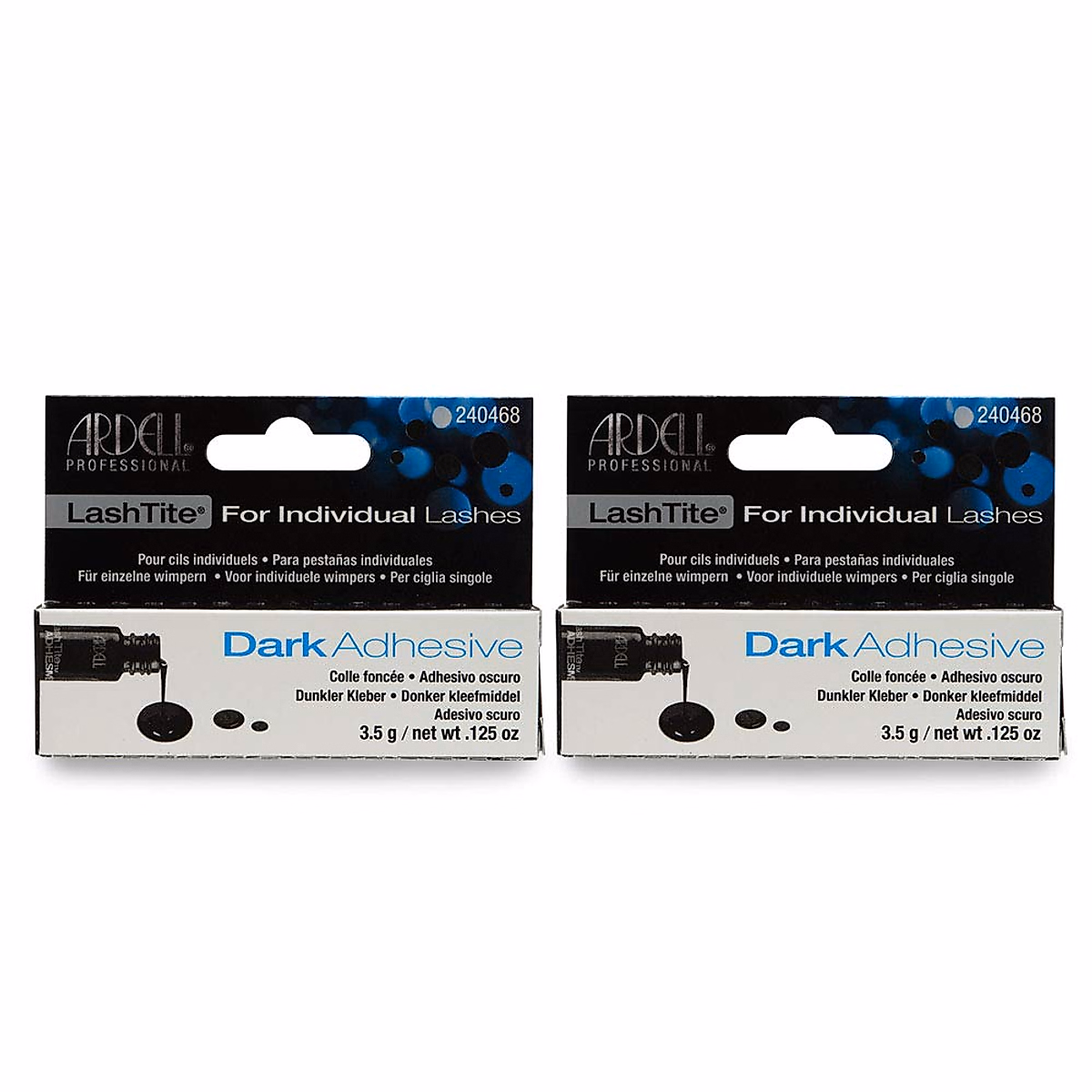 Ardell LashTite Adhesive Dark For Individual Fake Lashes, Secures False Eyelashes Extension For Weeks .125 Oz, 2 Pack