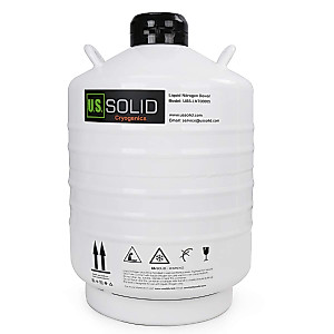 U.S.SOLID 30L Cryogenic Container Liquid Nitrogen LN2 Tank Dewar with Straps 6 Canisters
