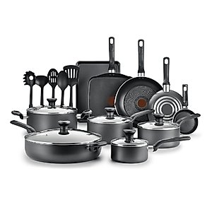 Upgrade Your Kitchen with the 20-Piece Easy Care Nonstick Cookware Set - Grey, Dishwasher Safe, Heat Indicator