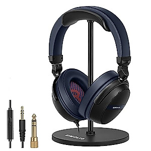 SIMOLIO Long Cord Headphones for TV & PC with Headset Stand, Volume Control & Mic, 23.9ft / 7M Extra-Long Cord with Clip, 3.5mm AUX Audio with 6.35mm Adapter, Over Ear Headphones Wired, SM-906TVB