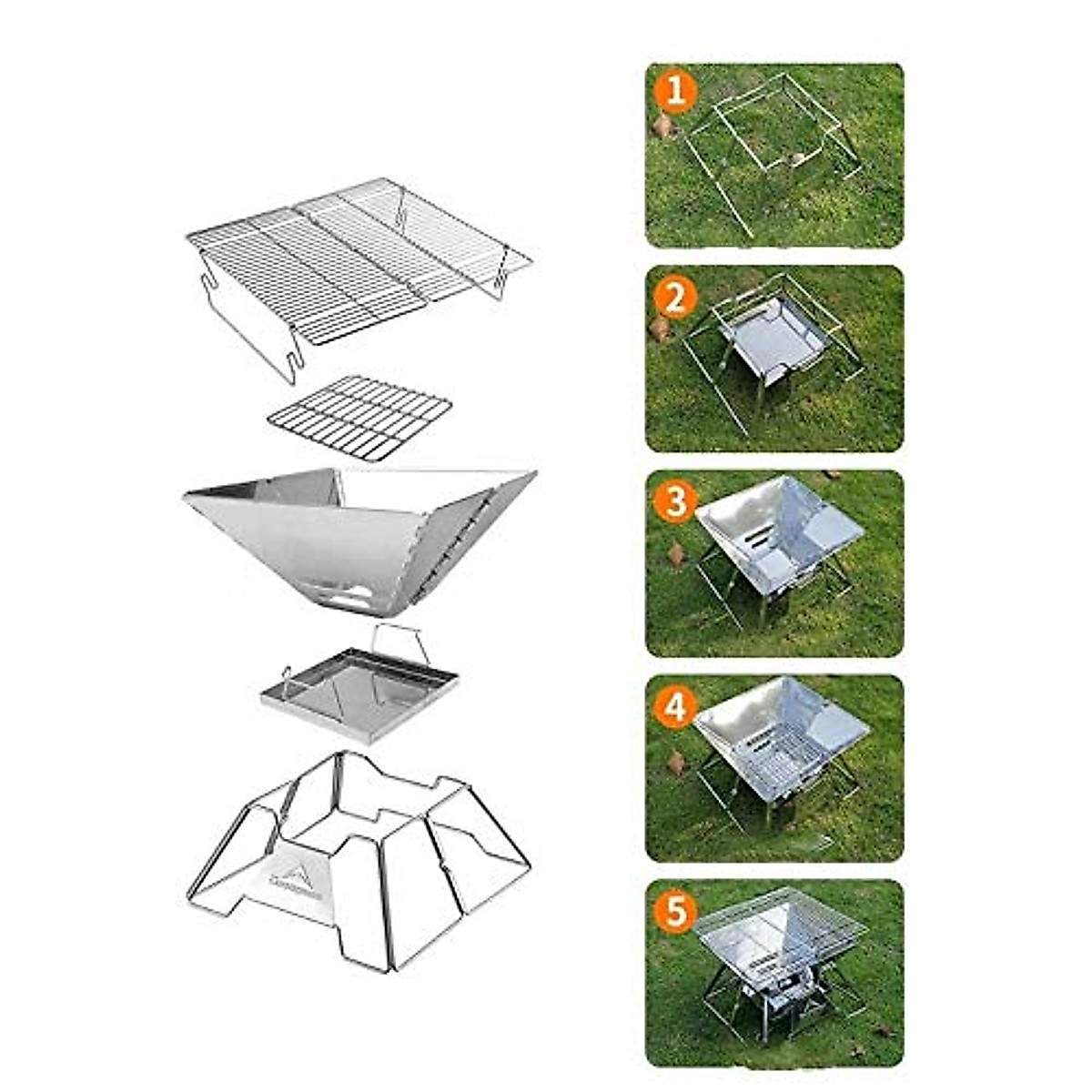 n/a Mini Portable Folding Carbon Grill Outdoor Charcoal Household Grill Stainless Steel Small Grill