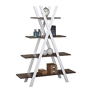 Convenience Concepts Oxford A Frame Bookshelf, Driftwood/White