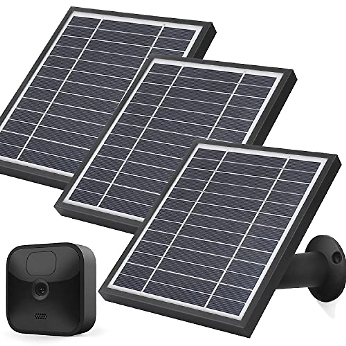 iTODOS Solar Panel Works for Blink Outdoor (3rd Gen) XT3 and Blink XT XT2, 11.8Ft Outdoor Power Charging Cable and Adjustable Mount,Weatherproof Aluminum Alloy Sturdy and Anti-Aging (3 Pack, Black)