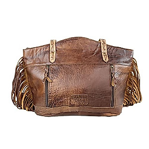 American Darling Tooled Double Strap Tote with Fringe ADBGI159B