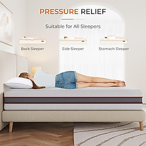 Sweetnight Queen Mattress, 12 Inch Memory Foam Mattress in a Box for Cool Sleep and Pressure Relief, Flippable Queen Size Mattress, CertiPUR-US Certified