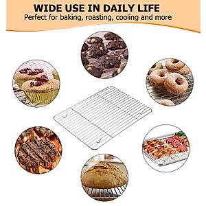 TeamFar Baking Sheet with Rack Set, Stainless Steel Cookie Sheet Baking Pans with Cooling Rack, Non Toxic & Healthy, Rust Free & Heavy Duty, Mirror Finish & Easy Clean, Dishwasher Safe - 6 Pieces