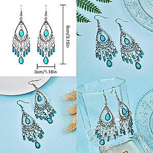 4 Pair Bohemian Vintage Earrings Dangle Drop Earring Jewelry Accessories for Women Supplies