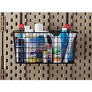 Rubbermaid Shed Accessories Large Wire Basket, Individual, Black, Ideal for Tools, Paintbrushes, Cleaning Items