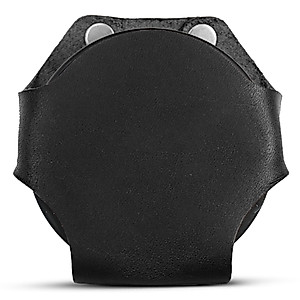 Dip Can Holder (Black) - Full Grain Leather Belt Pouch - w/Solid Brass Rivets - Convenient Slip-On Tobacco Dip Can Holster - Durable & Comfortable Snuff Can Holder - Stylish Belt Accessories for Men