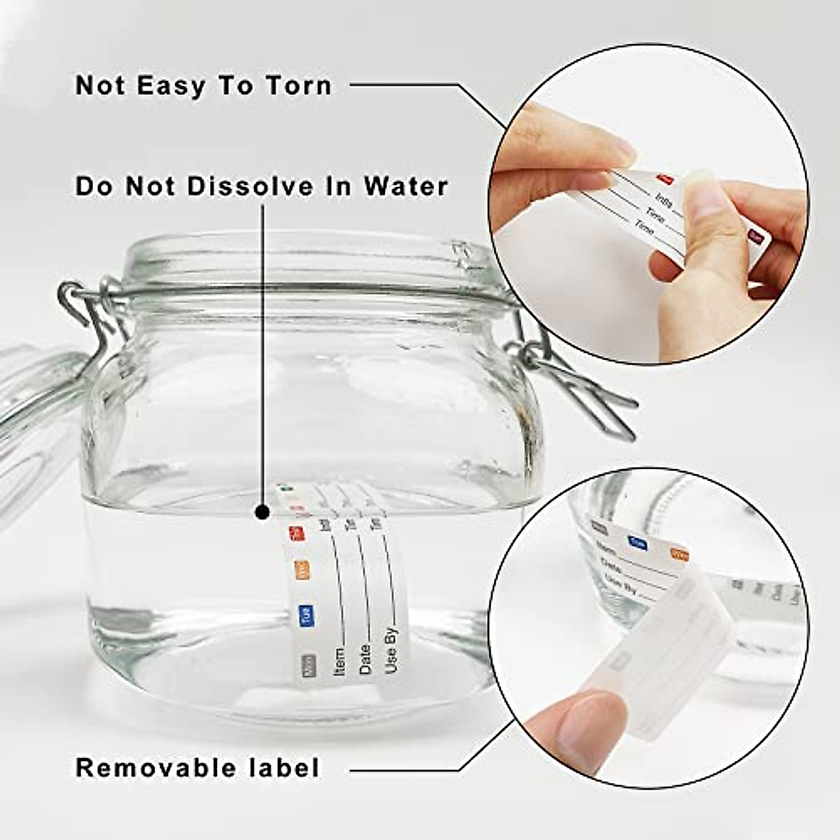 500 pcs Food Labels, Freezer Labels Removable 1x 3 Inches Food Storage Stickers, Easy Clean Leaves No Residue, Writable, Not Blurry, Waterproof Oil Resistant. 2 Rolls, STARLIBOO.