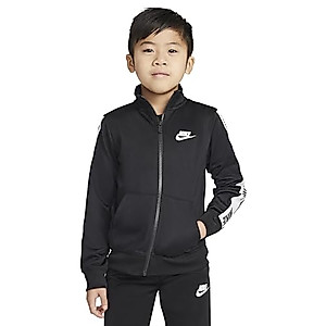 Nike Boy's Tricot Tracksuit Two-Piece Set (Little Kids) Black/White 7 Little Kid