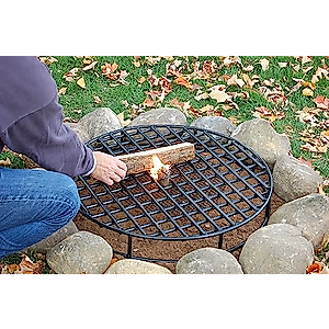 Walden Backyards Round Fire Pit Grate - High Temperature Heavy Duty Steel Above Ground Firegrate for Outdoor Pits and Campfire - 29.2”