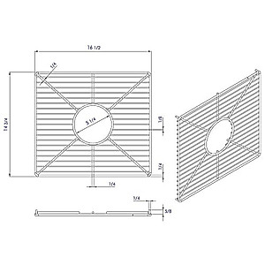 ALFI brand ABGR3918 Stainless Steel Kitchen Sink Grid for AB3918DB, AB3918ARCH
