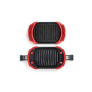 Lekue Microwave Grill, Sandwich Maker, Panini Press, 10 In x 5.7 In, Red