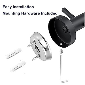 JAAWAN Pack of 2 Matte Black Wall Mounted Towel Hooks for Bathroom Shower Kitchen Cabinet Closet Door, SUS304 Stainless Steel Double Bath Robe Hook