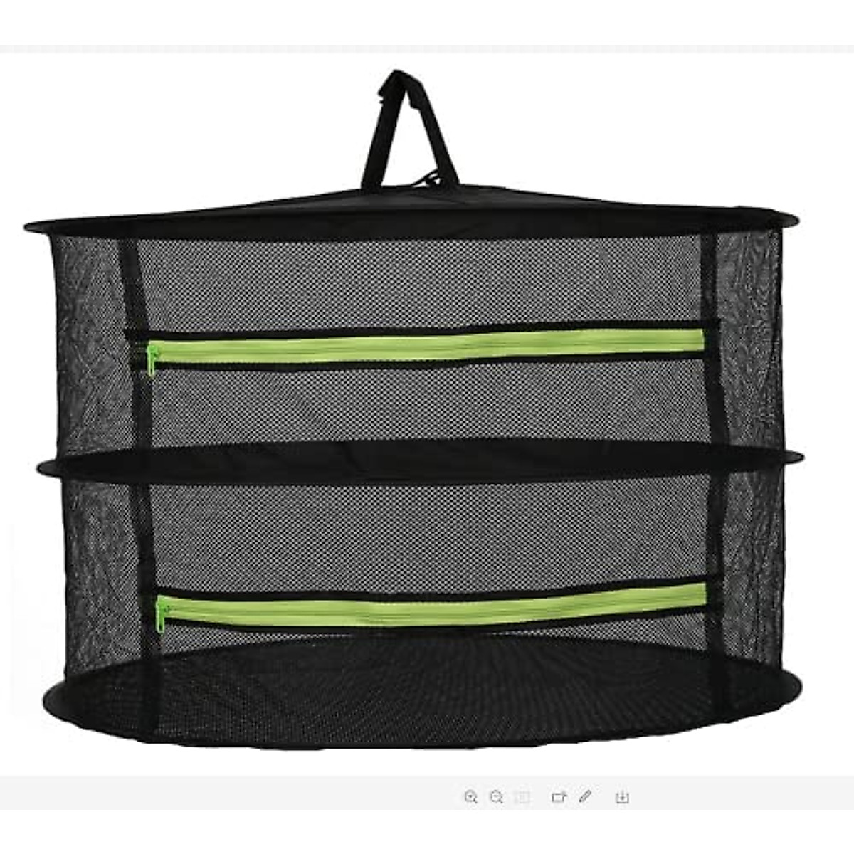 YOLUXZM Herb Drying Rack with Zipper mesh Hanging, herb Drying mesh for Drying Herbs, Buds, Flowers, Food, Meat, Fruit and Tea with Hook(2-Layer)