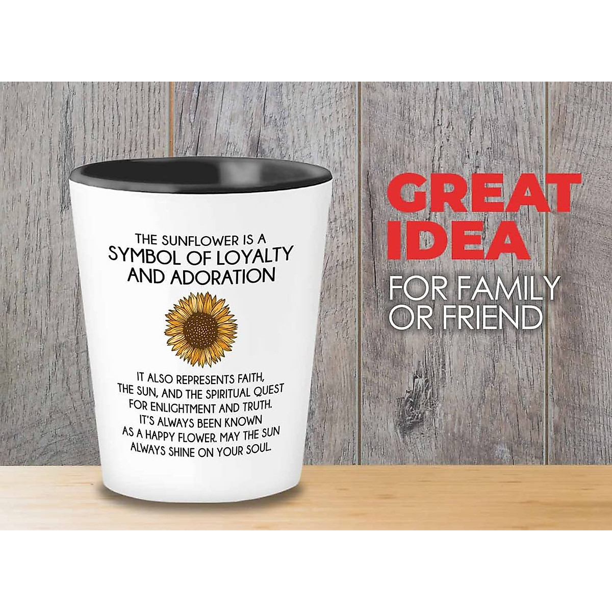 FLairy Land Daily Affirmation Shot Glass 1.5oz - Sunflower Adoration - Funny Gift For Reminder Coworker Friendship Graduation Birthday Encouragement Sunshine Woman