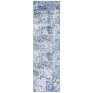 Mecko Modern Abstract Area Rug-2'6" x 8' Long Hallway Runner Rug Soft Washable Non-Slip Contemporary Entryway Mat, Accent Throw Rug for Living Room Bedroom(Blue,2'6" x 8')