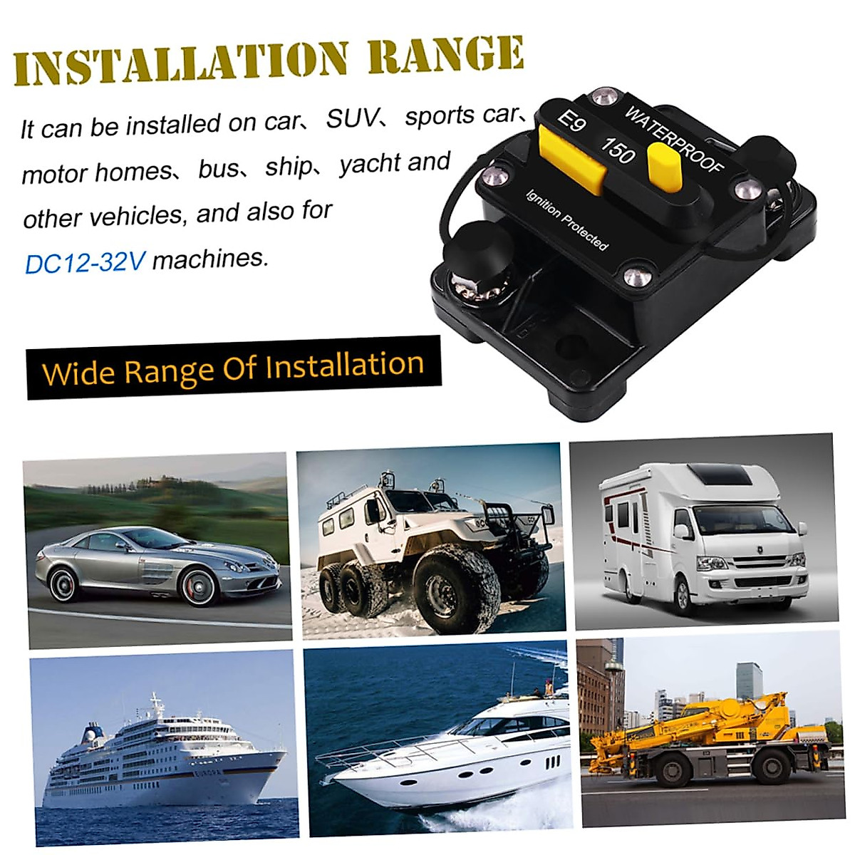 VICASKY Fuse Reset Circuit Breaker 2pcs Waterproof Circuit Breaker Car Circuit Breaker 32v Circuit Breaker Audio 100a Fuse Bimetal Circuit Breaker