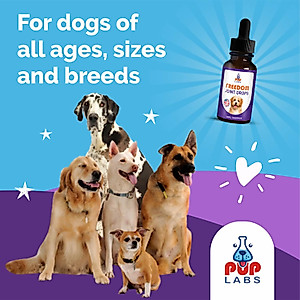 Pup Labs Freedom Joint Drops - Dog Joint Support Supplement with Human-Grade Ingredients - No Fillers, Preservatives, Additives, or Artificial Ingredients, 30 ml Dropper