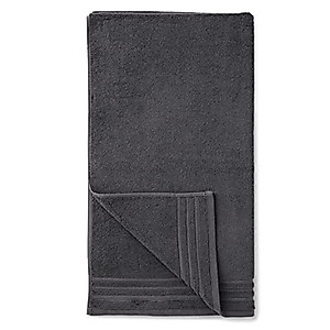 Amazon Basics Cotton Bath Towels, Made with 30% Recycled Cotton Content - 2-Pack, Dark Gray