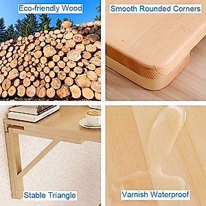 MM MELISEN Wall Mounted Folding Table for Laundry Room, Fold Down Desk for Small Saving Spaces, Kids Floating Desk for Dining, Room, Study, Kitchen, Dinner, Bar