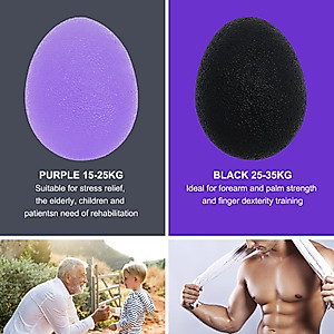 Stress Balls for Adults, Hand Exersicers for Strength, Squeeze Balls for Hand Therapy, Set of 2 Hand Exersice Balls for Hand, Finger and Wrist Training with Carrying Bag